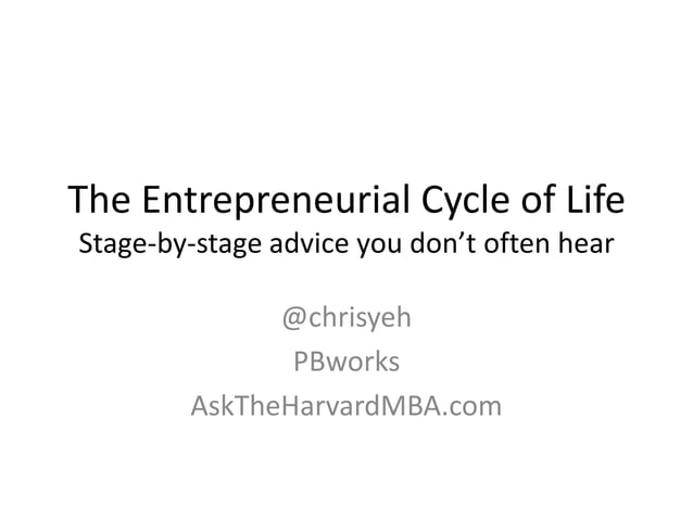Entrepreneurial lifecycle | PPT
