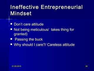Entrepreneurial mindset | PPT