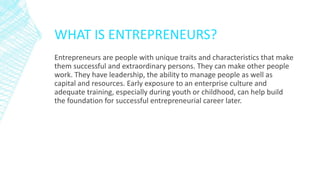 Entrepreneurial Qualities and Self Assessment | PPTX