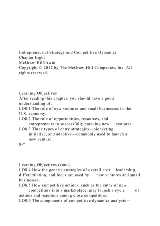 Entrepreneurial Strategy and Competitive DynamicsChapter.docx