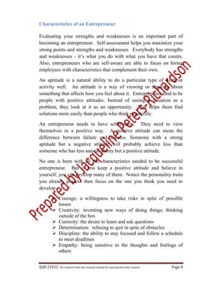 Entrepreneurial training manual | PDF