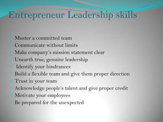 Entrepreneur leadership | PPTX