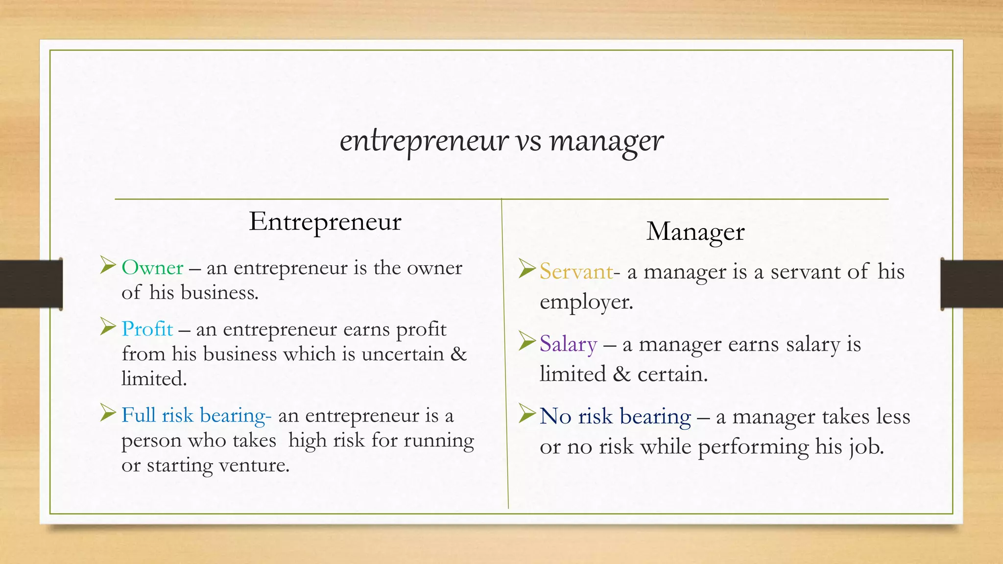 Entrepreneur & manager | PPT