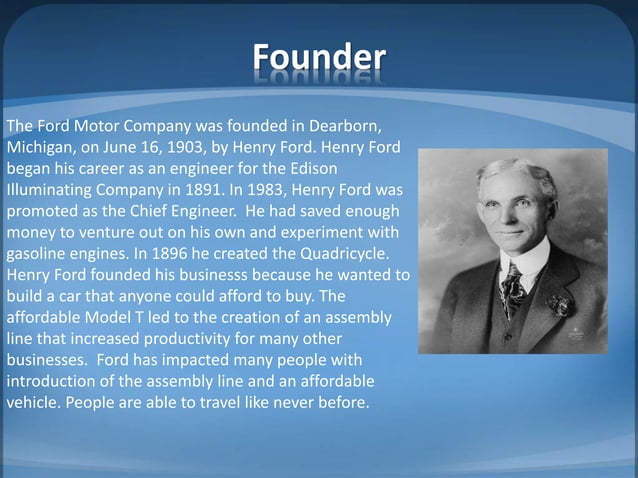 Entrepreneurs: Henry Ford | PPTX