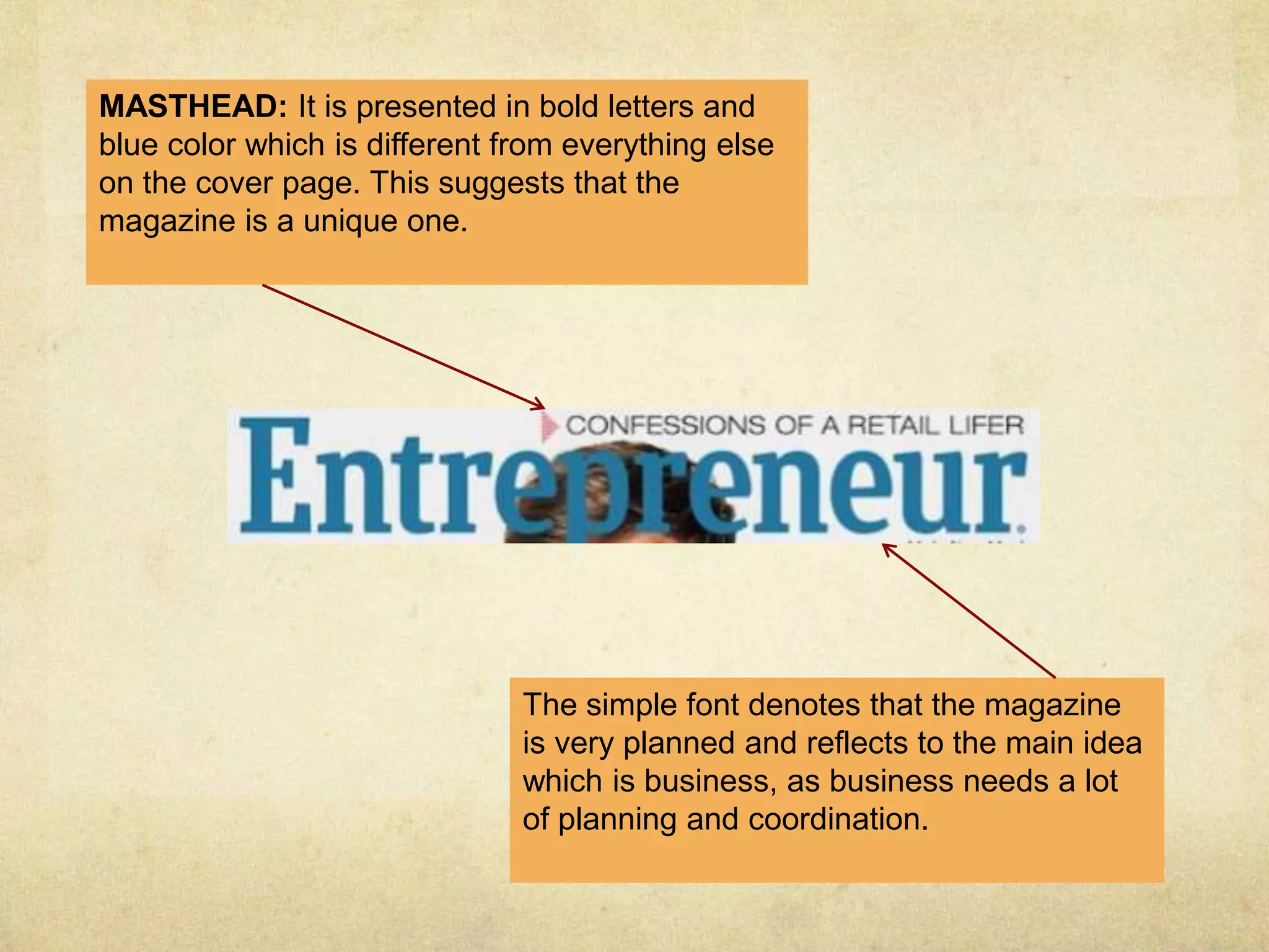 Entrepreneur Cover Page Analysis | PPTX