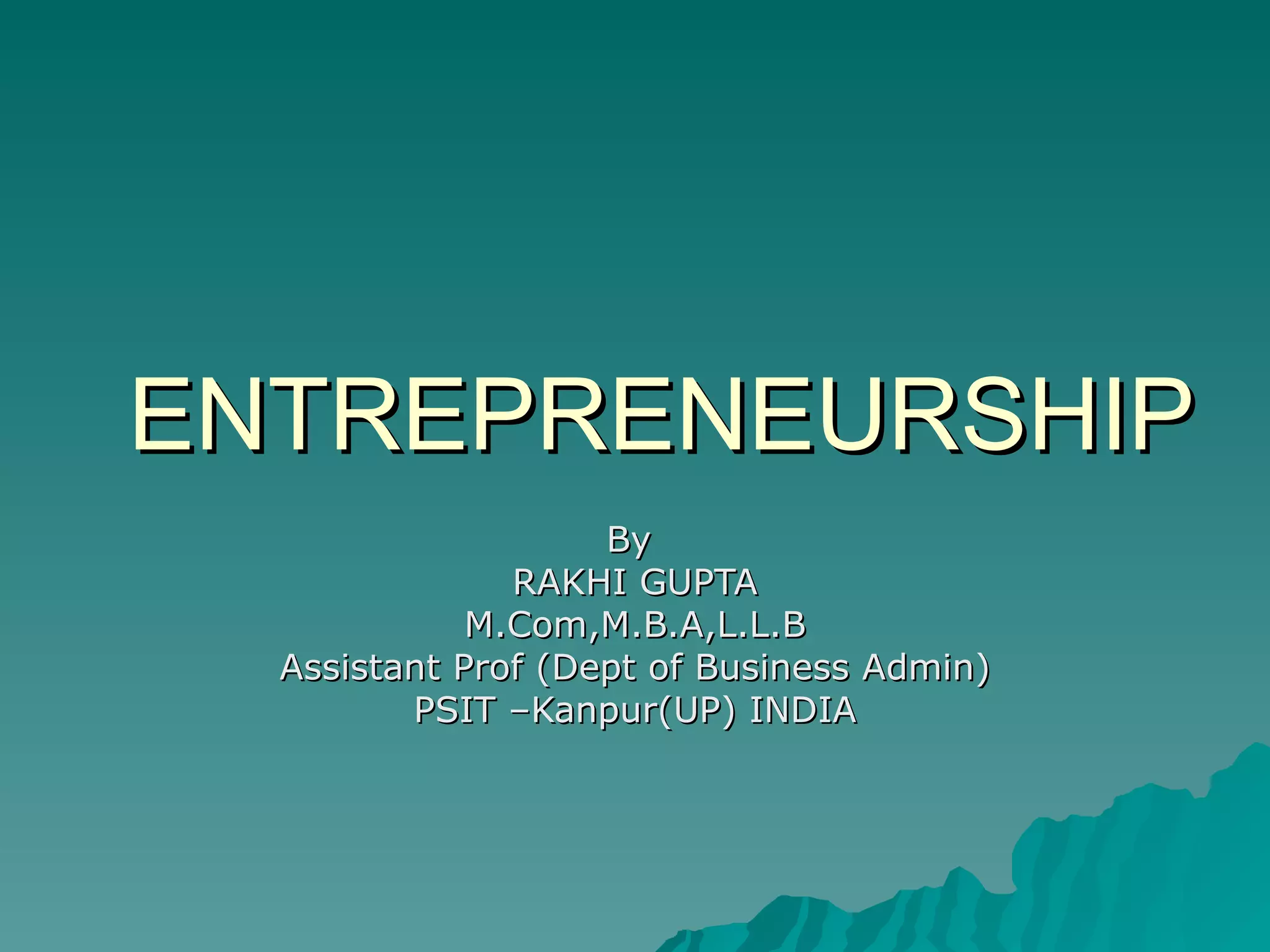 Entrepreneurship | PPT