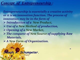 Entrepreneurship Concept, Examples | PPTX
