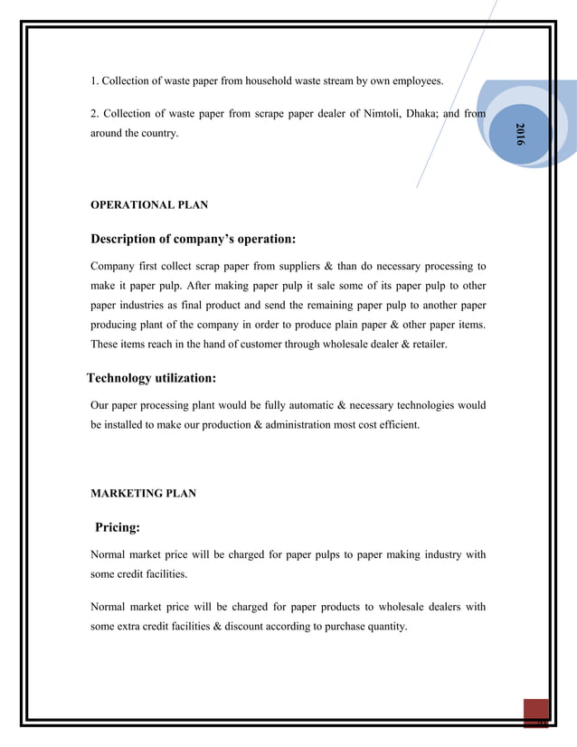 Assignment on New Business Plan | DOC