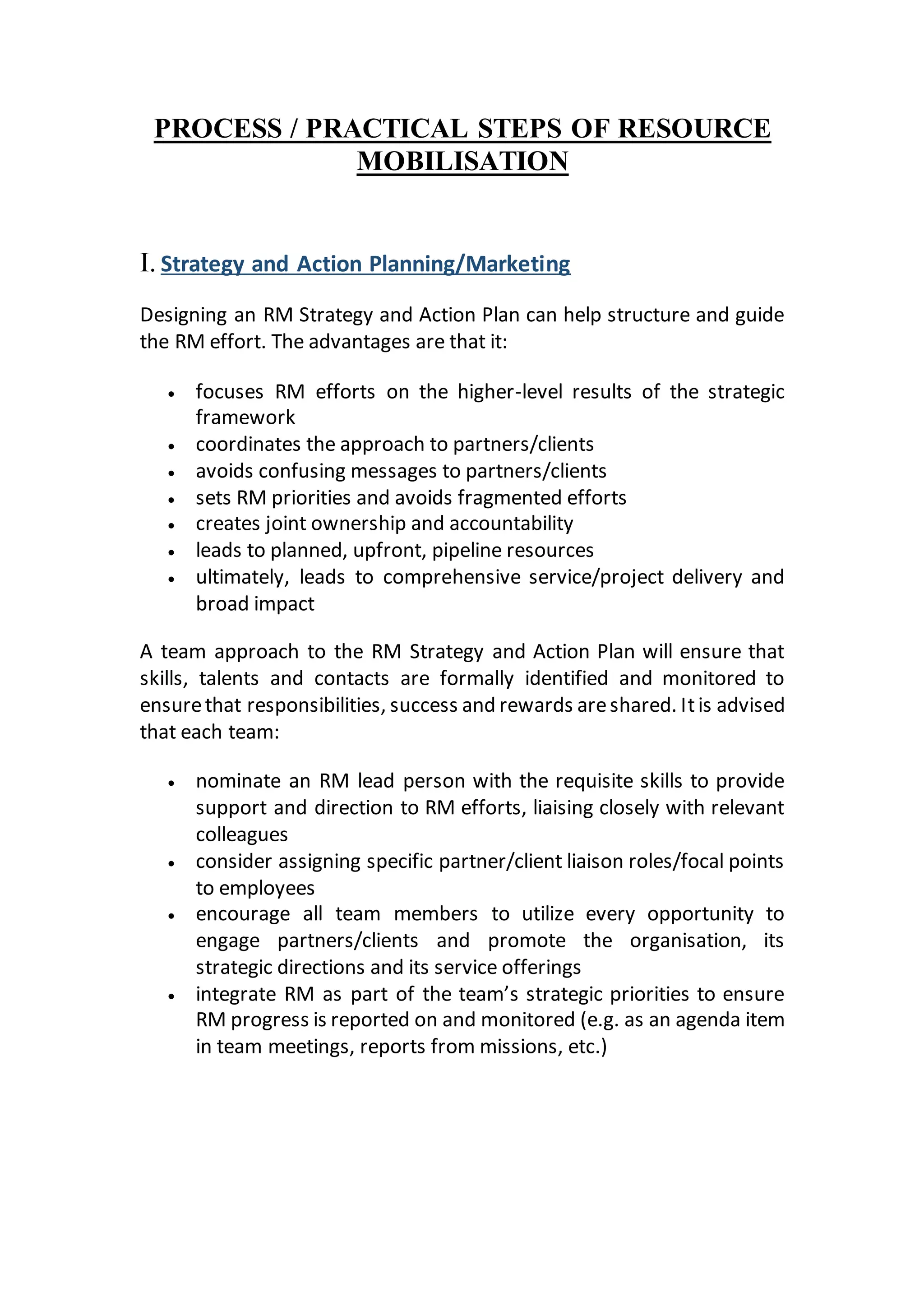 Resource Mobilisation | DOCX