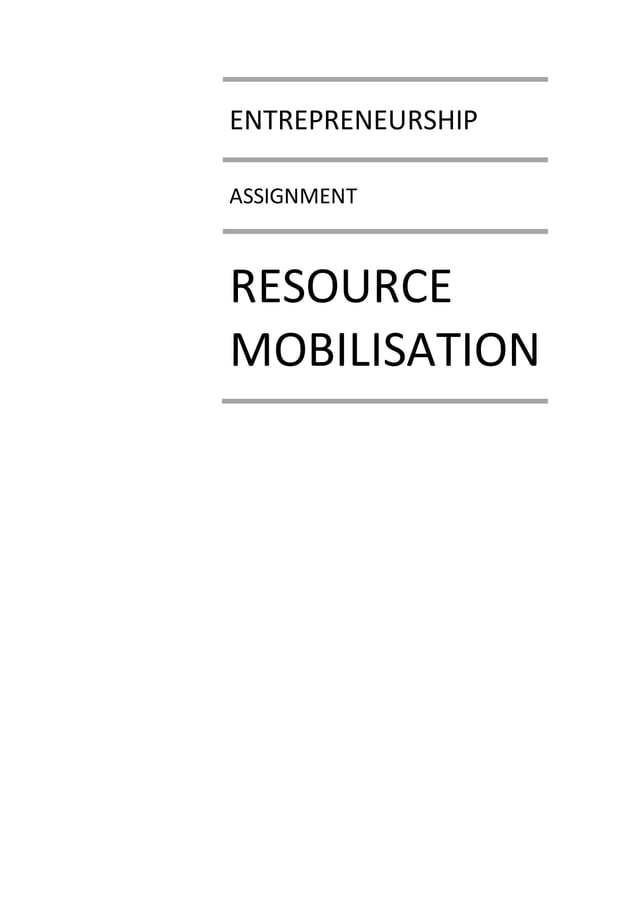 Resource Mobilisation | DOCX | Human Resources | Business