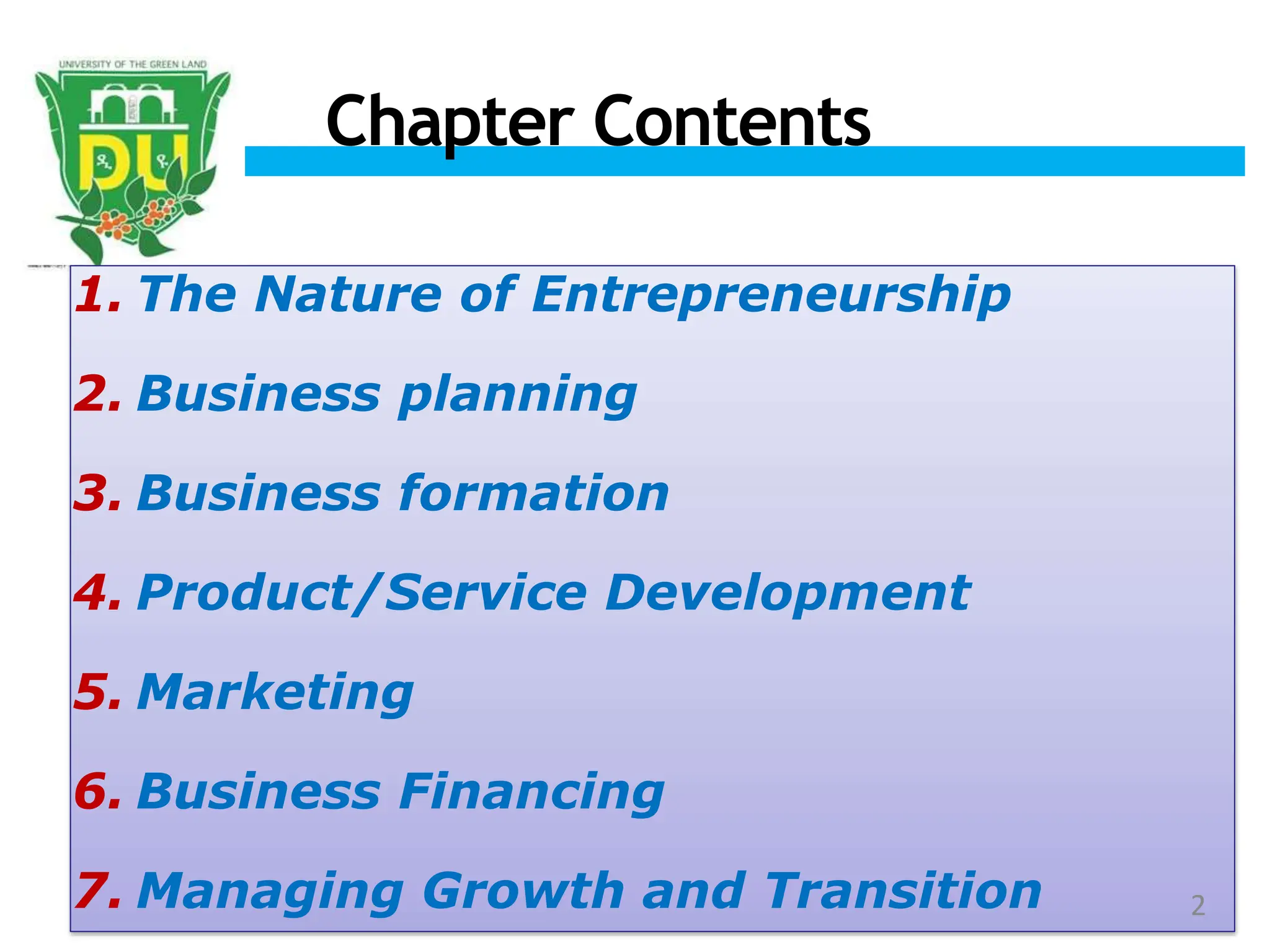 ENTREPRENEURSHIP FOR FRESHMAN STUDENTS AT HIGHER EDUCATIONAL ...