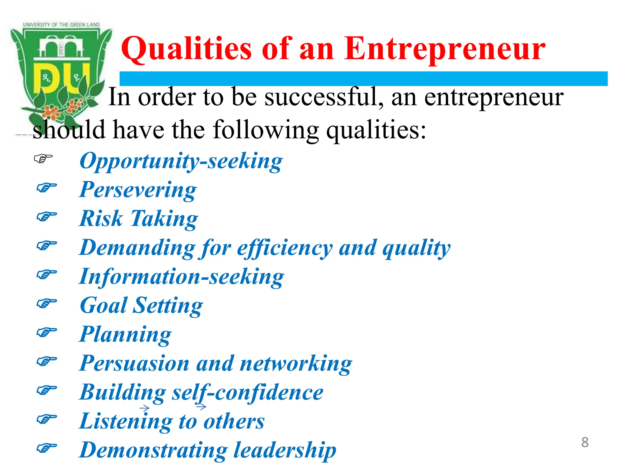 ENTREPRENEURSHIP FOR FRESHMAN STUDENTS AT HIGHER EDUCATIONAL ...