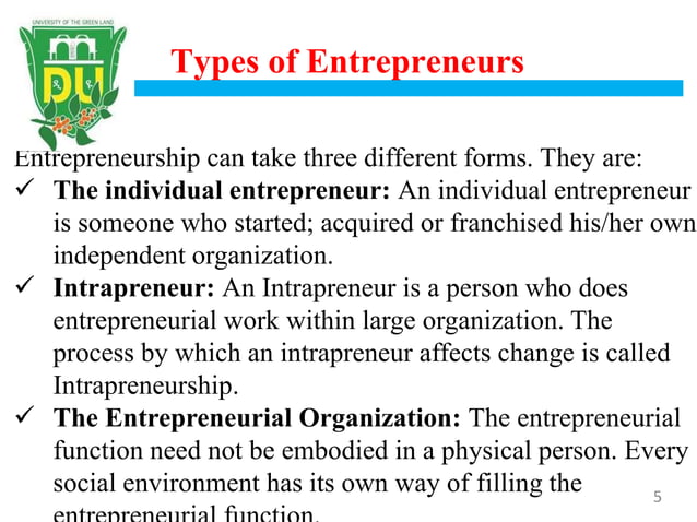 ENTREPRENEURSHIP FOR FRESHMAN STUDENTS AT HIGHER EDUCATIONAL ...