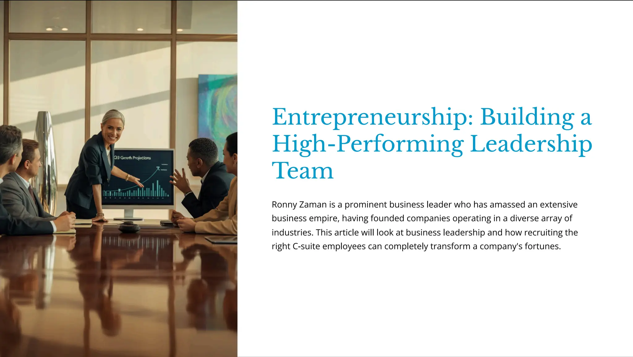 Entrepreneurship: Building a High-Performing Leadership Team | PDF