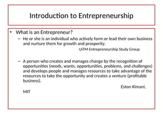 entrepreneurship- introduction.ppt for nust | PPT