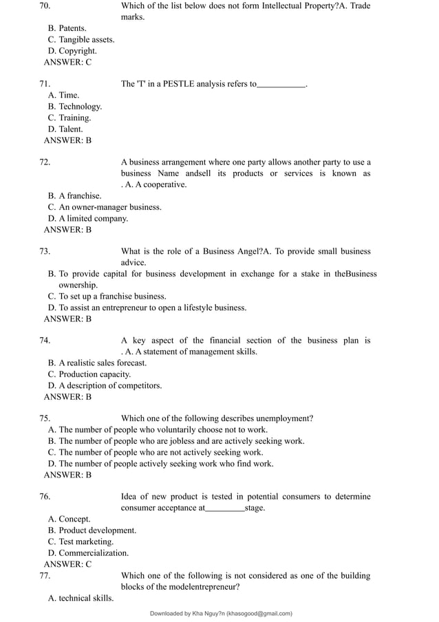entrepreneurship-multiple-choice-questions.pdf | Business Accounting ...