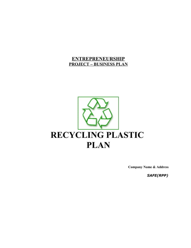 Entrepreneurship plastic-recycling-project | PDF