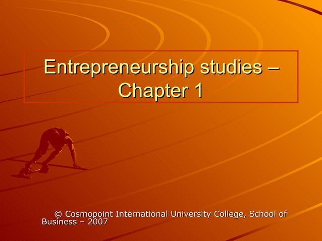 Chapter 1 on Entrepreneurship | PPT