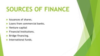 Entrepreneurship: sources of finance | PPTX