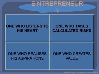 Entrepreneurship – A Discovery within - By Dev Bajpai | PPT
