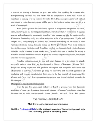 Sample Report on Entrepreneurship and Acquiring a Business | PDF