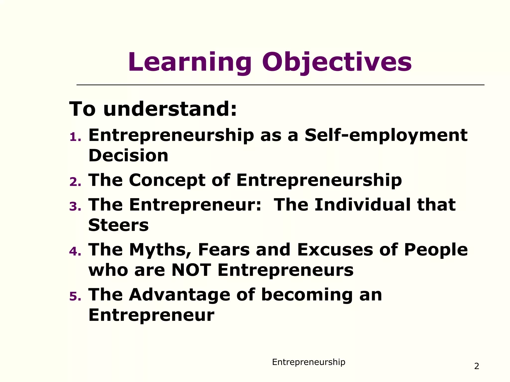 Entrepreneurship and entrepreneur | PPT