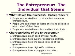 Entrepreneurship and entrepreneur | PPT