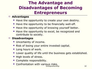 Entrepreneurship and entrepreneur | PPT