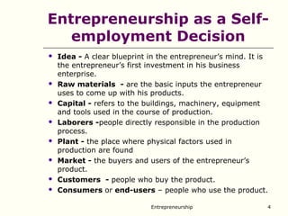 Entrepreneurship and entrepreneur | PPT