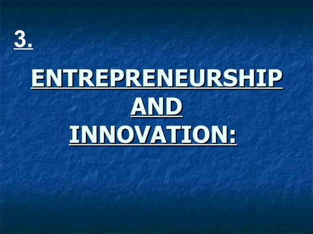 Entrepreneurship And Innovation | PPS