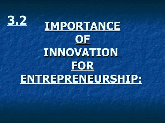 Entrepreneurship And Innovation | PPS
