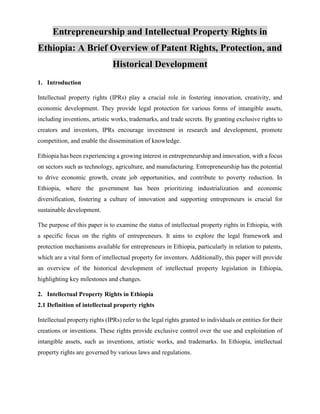 Entrepreneurship and Intellectual Property Rights in Ethiopia.docx ...