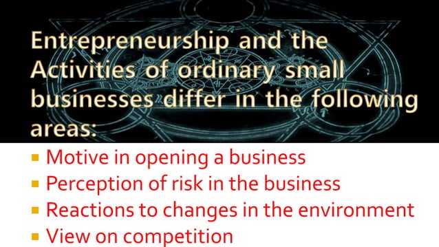 Entrepreneurship and ordinary small business activity | PPTX | Small ...