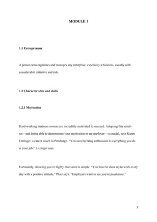 Entrepreneurship an project management | PDF