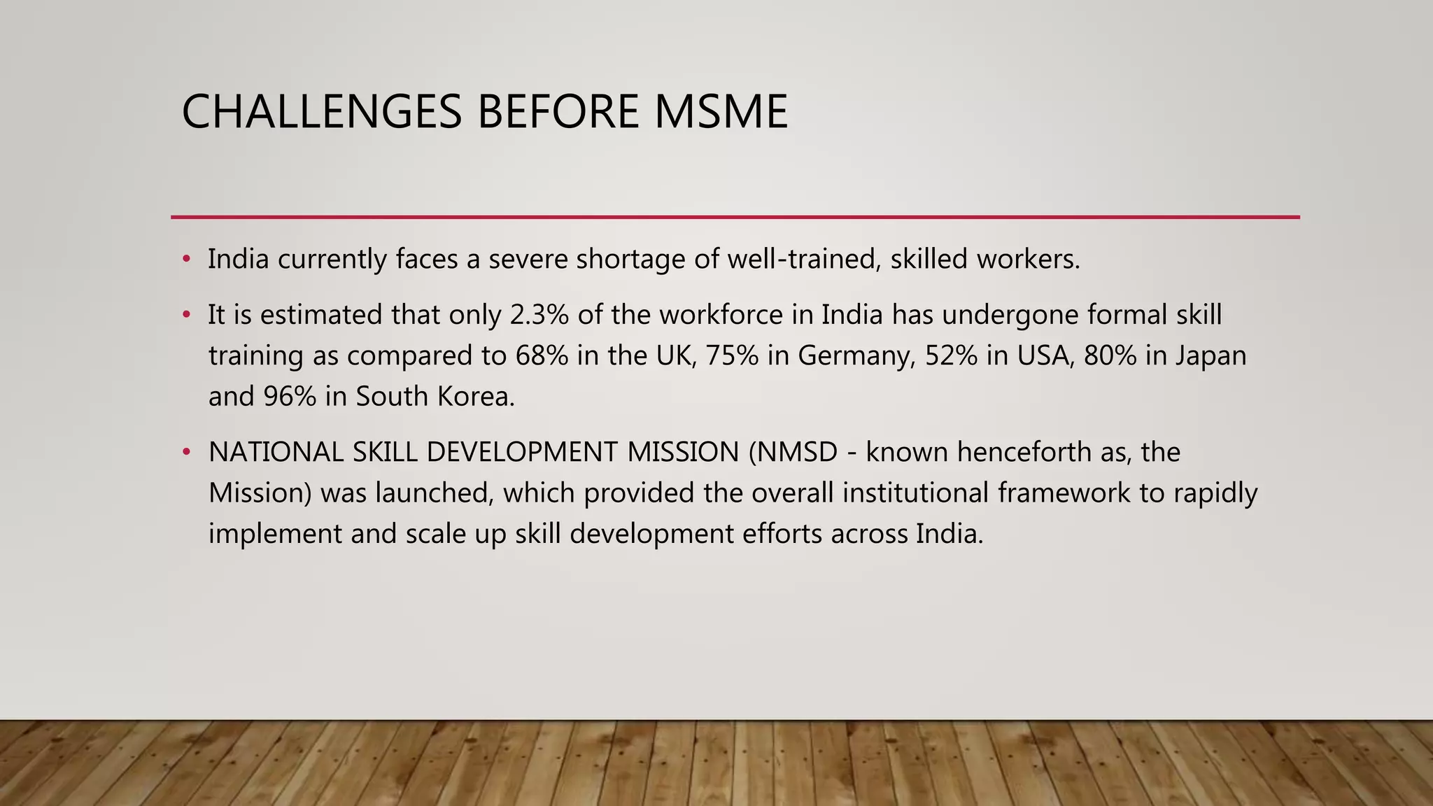 Ministry of Skill Development and Entrepreneurship (MSME) | PPTX