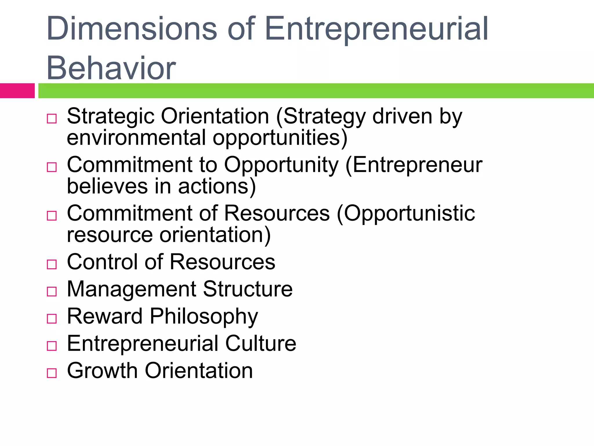 Entrepreneurship as a behavioral phenomenon | PPT