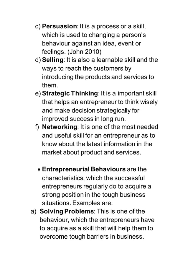 Entrepreneurship assignment (original)a101 iae | PDF