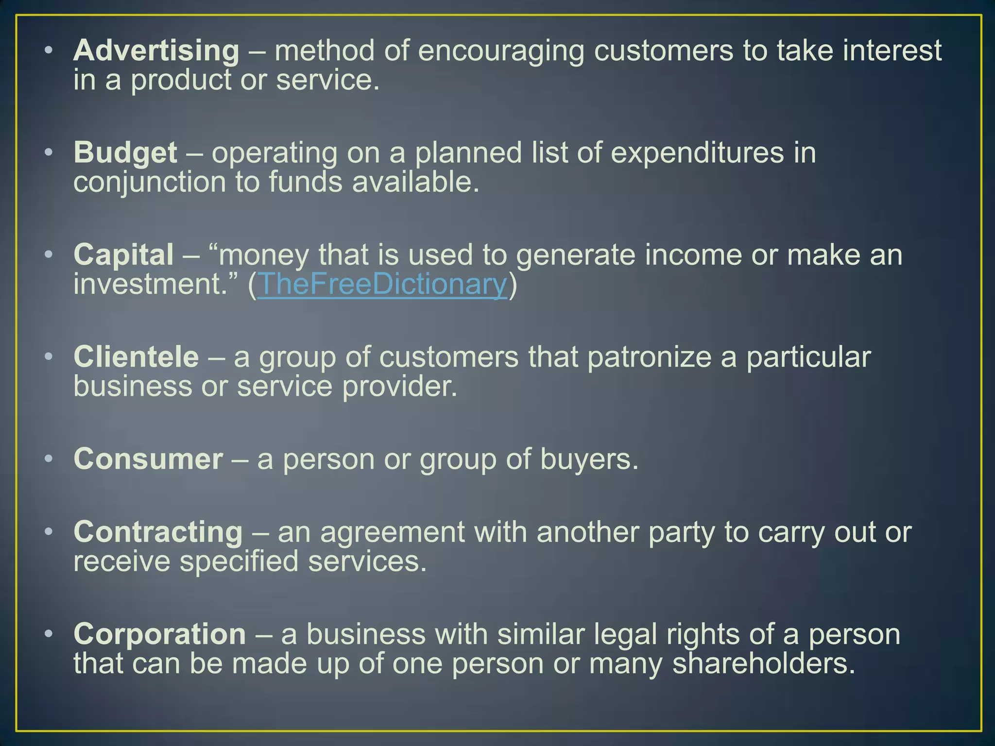 Entrepreneurship & Business Ethics Unit Vocabulary | PPTX | Business ...