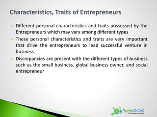 Entrepreneurship and Business management | PPTX | Startups | Business