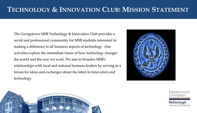 Georgetown MSB Entrepreneurship Celebration: Tech & Innovation Club | PPT