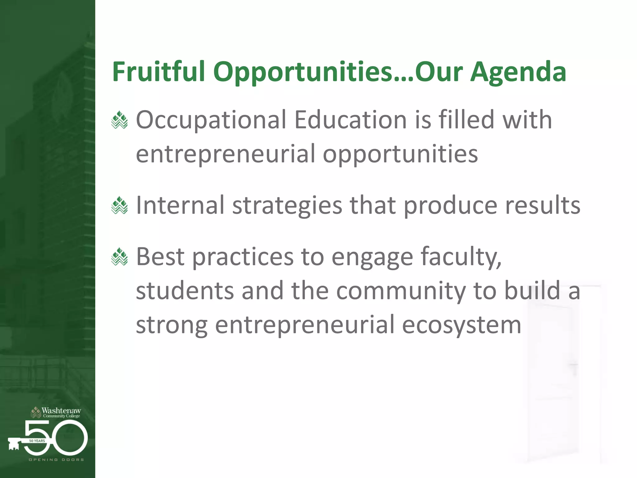 Occupational Education=Entrepreneurship | PPTX