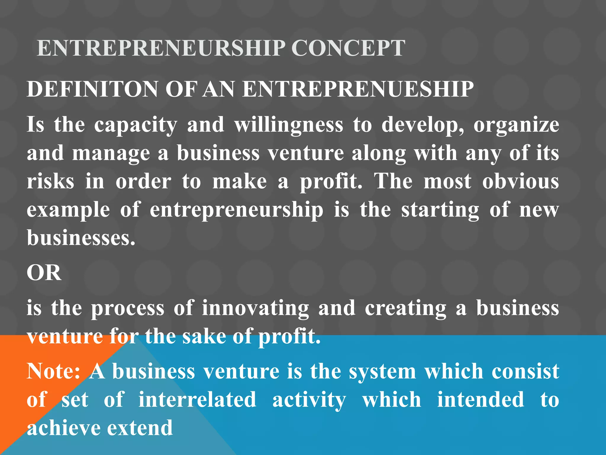 Entrepreneurship concepts | PPTX