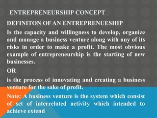Entrepreneurship concepts | PPTX | Startups | Business