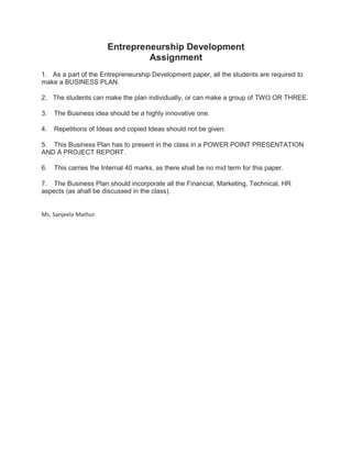 Entrepreneurship development | DOCX | Business | Business and Finance