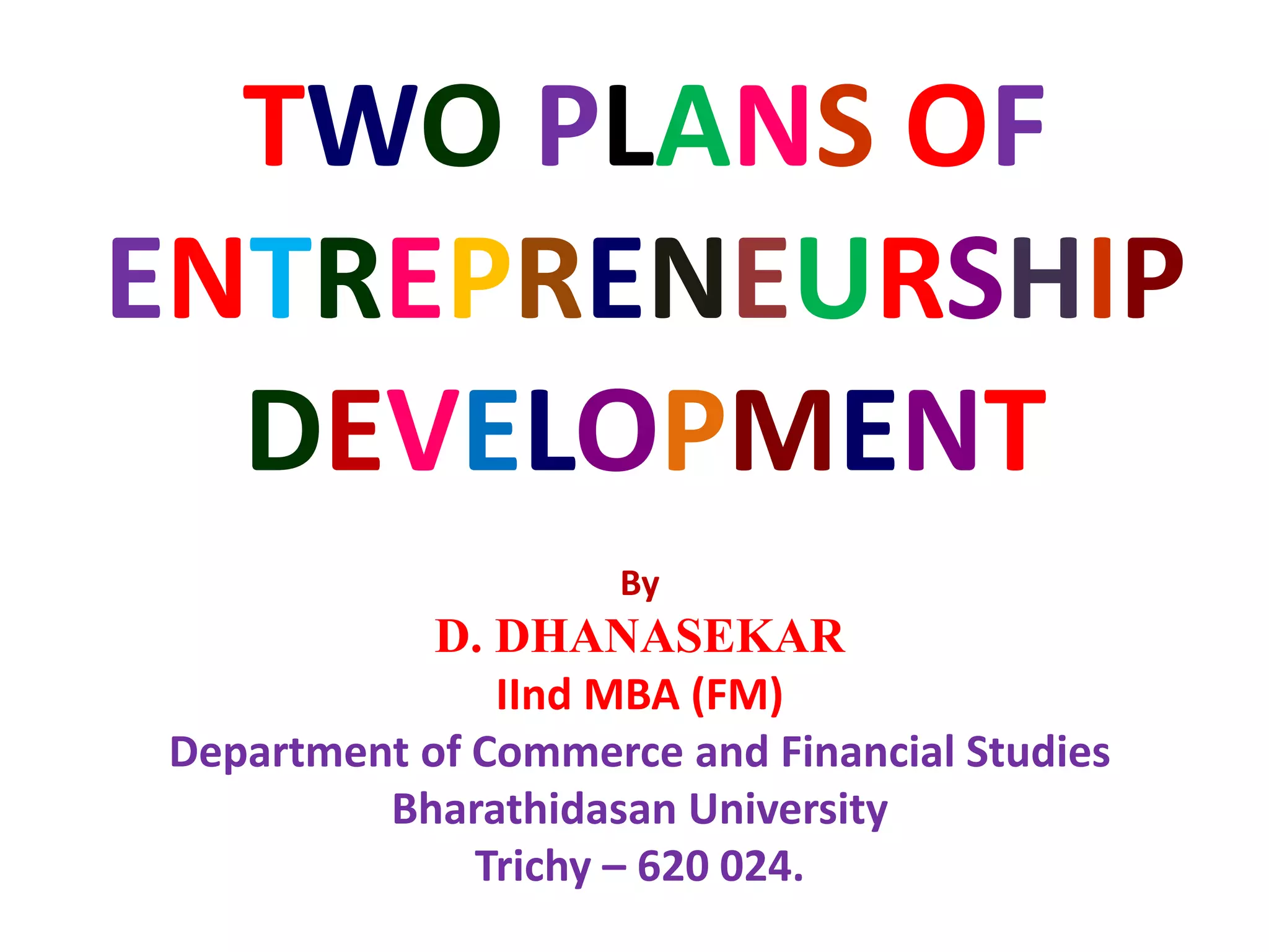 Entrepreneurship development | PPT