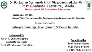 Entrepreneurship development scheme in india | PPTX