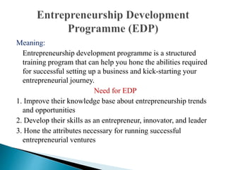 Entrepreneurship devlopment | PPTX
