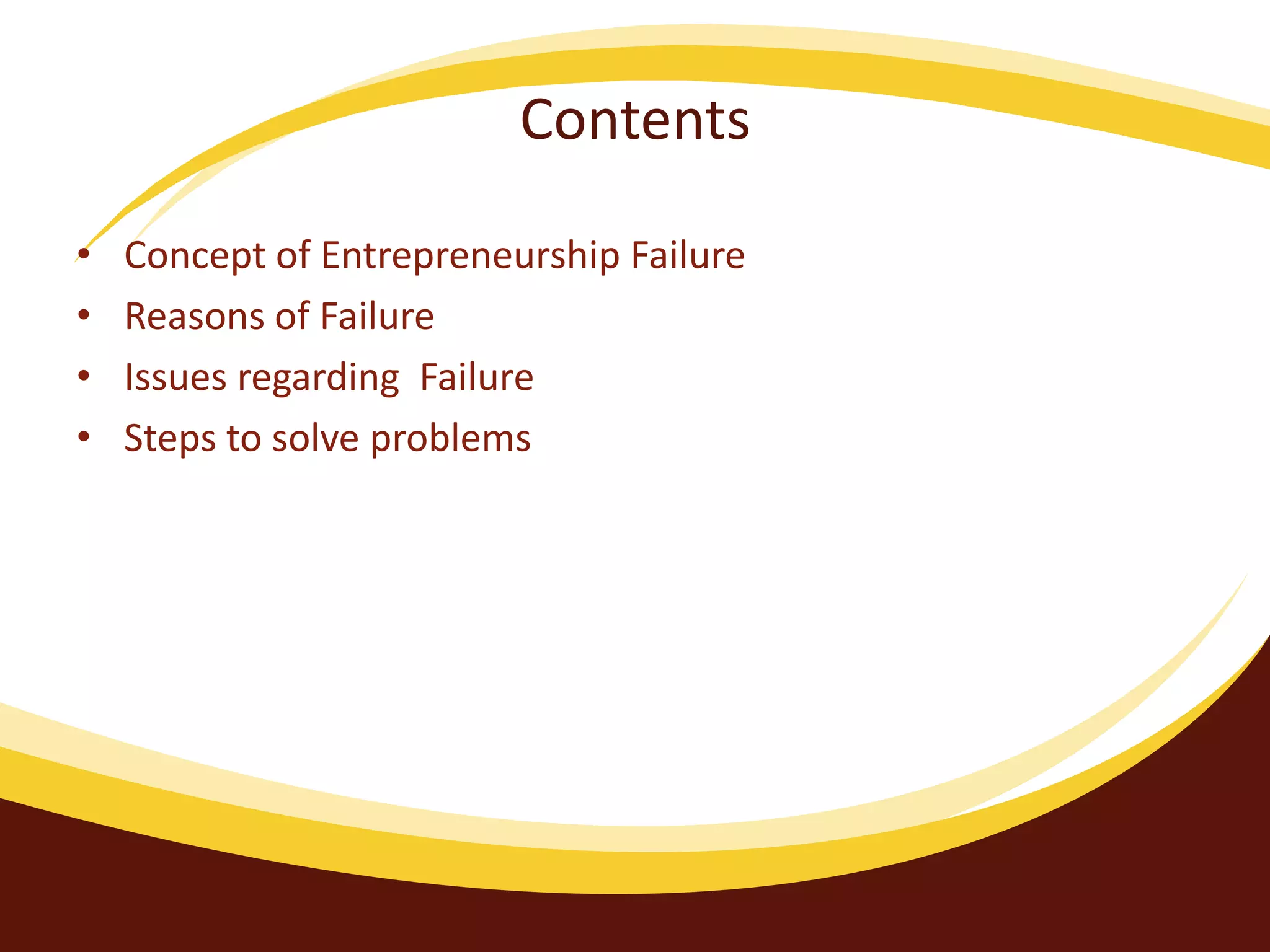 Entrepreneurship failure | PPTX