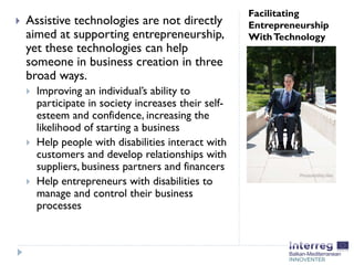 Entrepreneurship for people with disabilities - Entrepreneurship: A ...