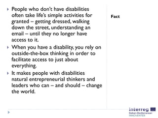 Entrepreneurship for people with disabilities - Entrepreneurship: A ...